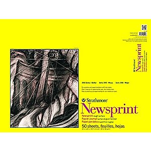 Strathmore 300 Series Newsprint Pad, 18"x24", 50 Sheets, White