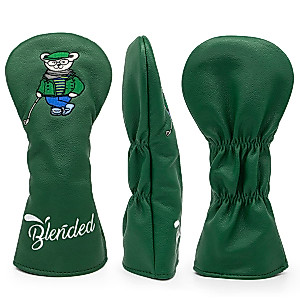 Lovely Bear Golf Driver Cover Fairway Wood Cover, Hybrid Covers Headcovers Set, Green Leather Golf Club Covers for Driver and Woods for Men/Women Golfer