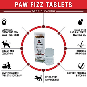 Warren London Deep Cleaning Paw Soak | Soothing Itchy Paw Relief for Dogs with Seaweed, Tea Tree Oil, & Aloe Vera | Anti Licking for Dogs Paws | 5 Minute Paw Spa Service at Home | Tablets & Spray