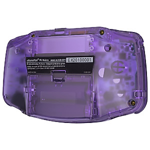 IPS Ready Upgraded eXtremeRate Clear Atomic Purple Replacement Shell Full Housing Cover + Buttons for Gameboy Advance GBA – Compatible with Both IPS & Standard LCD – Console & IPS Screen NOT Included