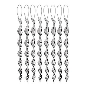 Haierc Bird Repellent Reflective Scare Rods Hanging Ornamental Spiral Rods-Keep Birds Woodpecker Away-8/12 Inch