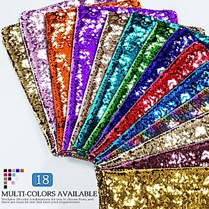 VACVELT Flip Sequin Fabric by The Yard, Half Yard Reversible Sequin Fabric, Turquoise + Purple Glitter Fabric Sparkly Mermaid Sequin Fabric for Graffiti, Bridal Dress, Wedding Decorations, Sewing