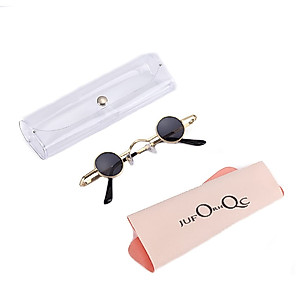 JUFORHQC Retro Glasses Out-of-The-Ordinary Sunglasses with Extremely Small Lenses Unisex