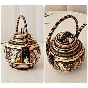 Gneric Copper Flower Watering Can,Pure Copper Pitcher,Handmade Copper Watering Pot,Mini Plant Watering Pot,Copper Watering Can for Flower (Patterned)