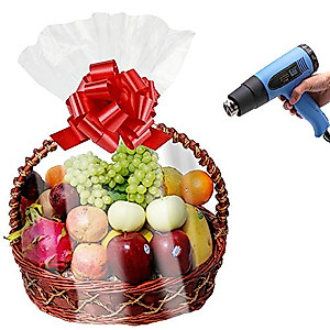 Shrink Wrap Bags for Gift Baskets, 24x30 inches Clear PVC Heat Gift Basket Shrink Bags 10Pack