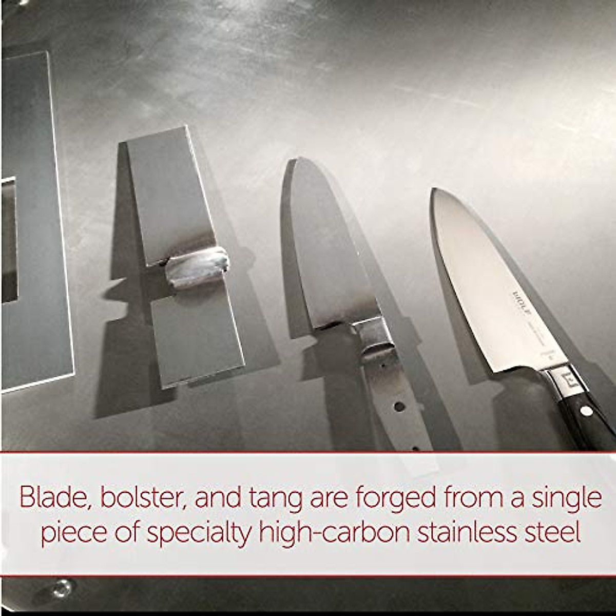 Wolf Gourmet 7 Piece Cutlery Knife Set, Hardwood Block, Forged High-Carbon Stainless Steel, Durable, Lifetime Limited Warranty (WGCU100S)