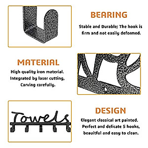 Qualward Bathroom Towel Rack for Wall Mount – Space Saving and Easy to Install Towel Holder Hooks for Bathroom Organizer Towels Robes Clothing, Kitchen, Pool(1 Pack)