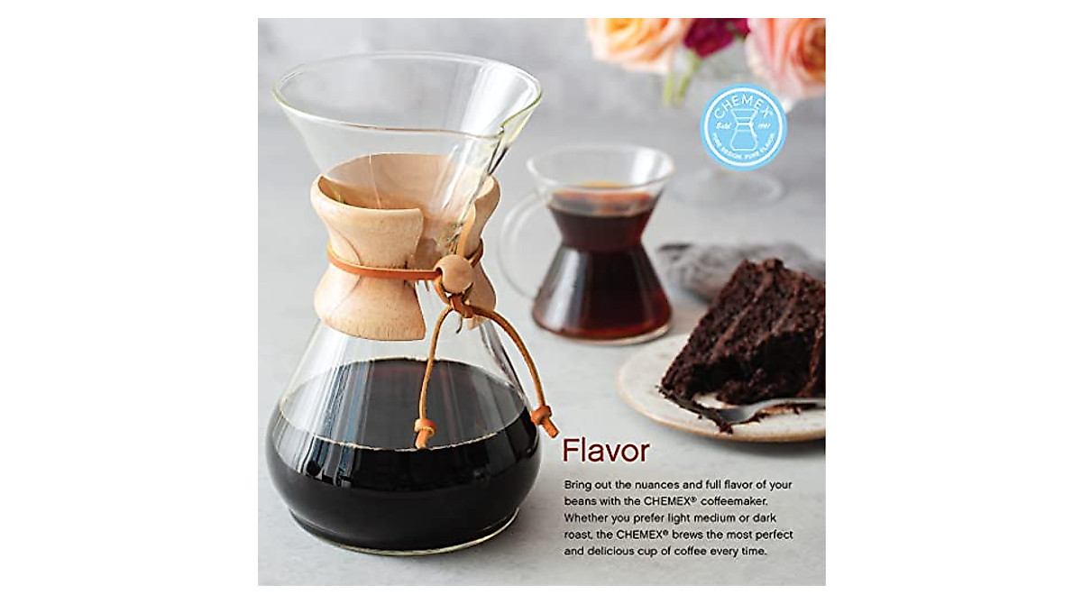 Chemex Pour-Over Glass Coffeemaker 6-Cup Classic | Elegant & Precise ...