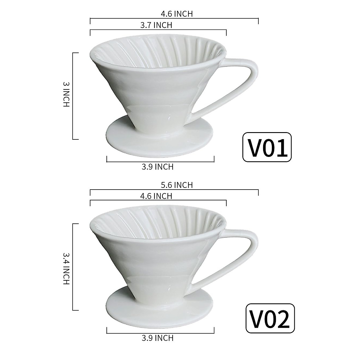 SCULPRIV V60 Coffee Filter: A simple and delicate single-cup brewing device. Comes with 40 V60 filter papers. Ideal for use in offices and apartments, and also suitable as a new job gift.