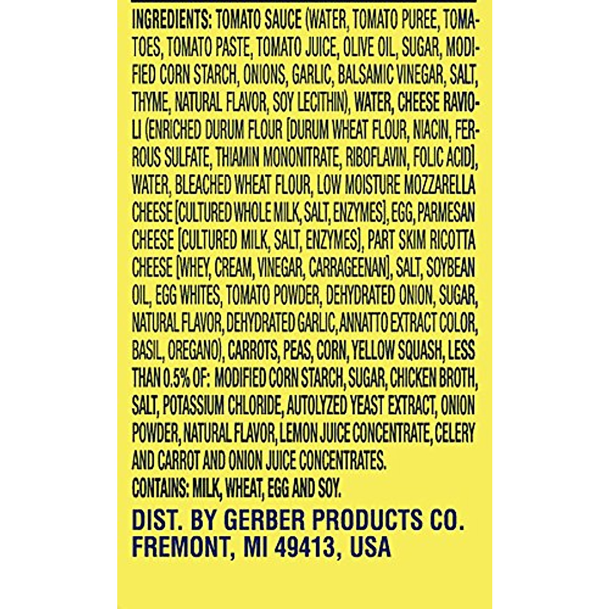 Gerber Graduates Cheese Ravioli in Tomato Sauce with Mixed Vegetables, 6.6-Ounce (Pack of 8)