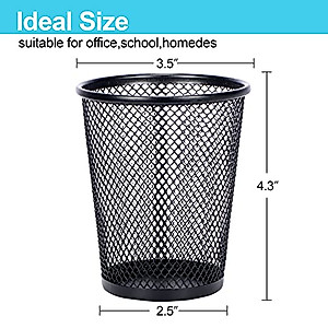Mesh Pen Holder 4 Pcs for Desk Cute Black Pencil Holder for Desk Accessories and Organizer for Office Home and School Desks - Table Top Cute Desk Accessory