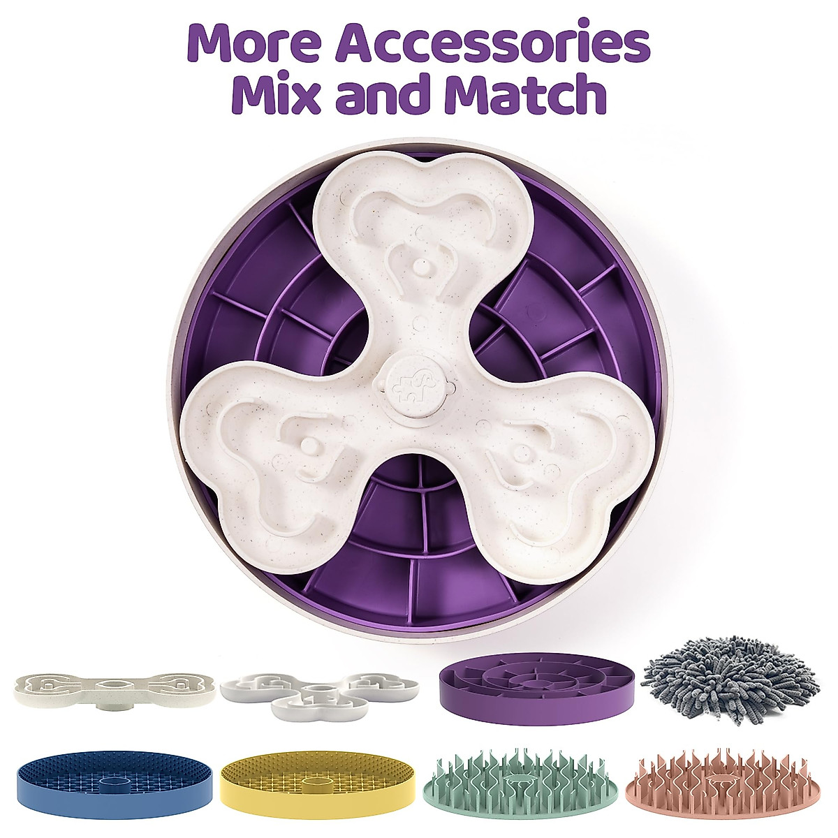 Puzzle Feeder Slow Feeder Dog Bowls for Large Breeds, Detachable Design Dog Bowls with 4 Slow Feeding Modes, Suitable for Dry, Wet, and Raw Food, Stress Relieve and Dishwasher Safe