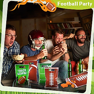 Pajean 120 Pcs Football Party Bags Football Plastic Treat Bags Football Gift Bags Football Goody Candy Bags Sport Favor Bags for Football Themed Party Decorations Football Bowl Party Supplies