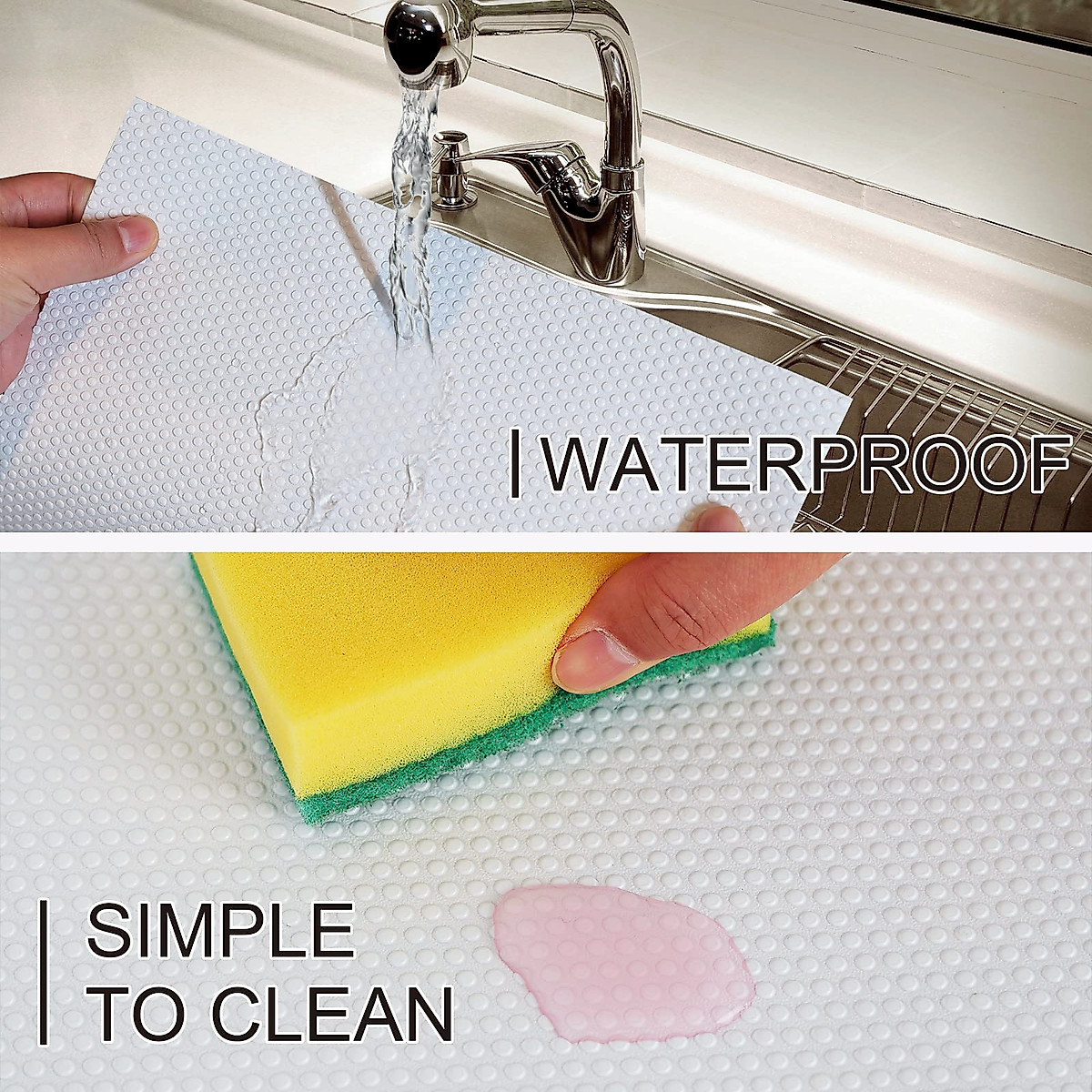 Moretoes Cabinet Liner, Non Adhesive Drawer Liner 17 Inch x 35 Feet, Non Slip Oil-Proof Shelf Liner for Kitchen Cabinets Pantry Under Sink Cupboard Closet Organizer (White)