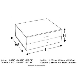 SKETCHGROUP Navy Blue Gift Box with 2 Ribbons for Luxury Packaging-Magnetic Closure- Sturdy-Foldable-Keepsake box (A5 SIZE)