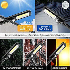 UCGG Solar Street Light, 1 Pack Solar Outdoor Light IP67 Waterproof Safety Flood LED Light with 3 Lighting Modes Remote Control for Yard Street Garden Walkway Pathway, Black (YKBideng-1p)
