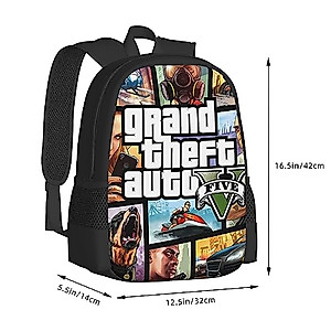 3D Printed Grand Game Theft Adventure Auto V Backpack Fashion Lightweight Laptop Backpacks Casual Daypack Travel Casuall Bag For Women Men