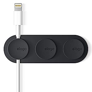 elago Magnetic Cable Management Buttons, Magnetic cable holder, Organize 3 Cables, Powerful magnets, Reusable Sticker Attaches to Surface, Desk Organization (Black)
