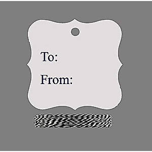 100Sheets Chocolate Brown and White Gift Wrap Pom Pom Tissue Paper Mix with 12 to from Gift Tags & Twine