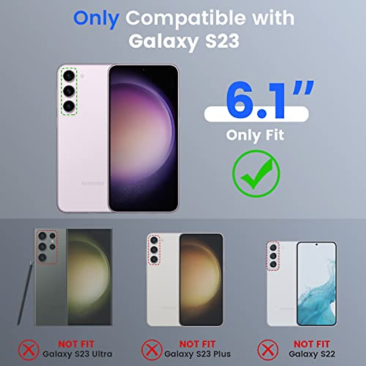 VEGO for Galaxy S23 Case, Samsung S23 Case with Slide Camera Cover Magnetic Absorption, Built-in 360°Rotate Ring Stand & Sponge Cushion with Microfiber Lining Phone Case for Samsung Galaxy S23 - Green