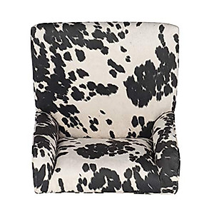 Linon Clayton Black Cow Print Office Chair, Metallic