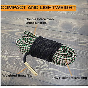 Calicob 2PCS Cleaning Snake for 7.62 .308 .300 30-30 30-06 .30 Rifle Barrel Snake Bore Rope Brush for Rifle Pistol, Easy to Use Reusable Cleaning Snakes One Pull