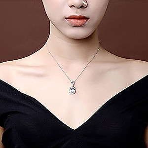 wassana Romantic Natural Women Silver Necklace Aquamarine Pendant Jewelry