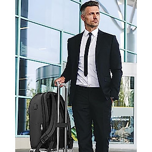 MATEIN Backpack for Travel, Waterproof Expandable Carry on Backpack for Men with USB Charging Port & Wet Bag, Extra Large TSA 17 Inch Laptop Backpack Business Work Computer Bag Flight Approved, Black