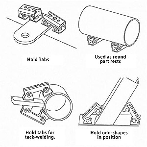 Welding Magnets Clamps 4pcs V Type Welding Jig Adjustable Magnetic Welding Clamps V Pads Fixture Holder Strong Welder Hand Tool