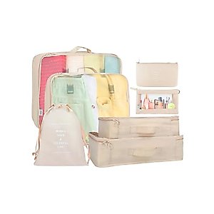 Travel Packing Organizers，7-piece organizer set, travel essentials travel accessories for carry-on luggage, organizer set, travel ba (Mickey)