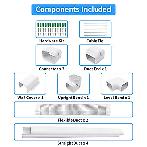 Cestluck 4'' 17 Ft Mini Split Line Cover Set Kit, Ductless Pipe Cover for Mini Split Line, Line Set Cover for Mini Split, Central AC Pipe Cover