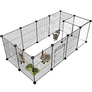 HOMIDEC Pet Playpen,Small Animals Cage DIY Wire Portable Yard Fence with Door for Indoor/Outdoor Use,Puppies,Kitties,Bunny,Turtle 48" x 24" x 16"