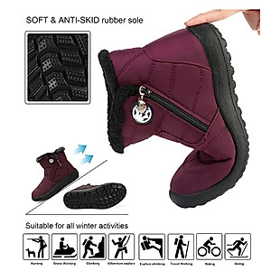 Hsyooes Womens Warm Fur Lined Winter Snow Boots Waterproof Ankle Boots Outdoor Booties Comfortable Shoes for Women,Black,11 M US=Label Size 43