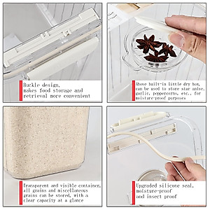 Waikhomes Airtight Food Storage Containers, BPA Free Plastic Square Keeper Container for Flour, Sugar, Baking Supplies, with Measuring Cup