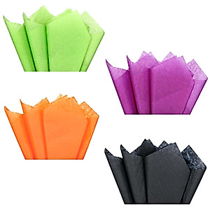 120 Sheets Halloween Tissue Paper for Gift Wrapping, 4 Colors Halloween Wrapping Paper for Gift Bags for Birthday Party Wedding Baby Shower DIY Craft, 20 × 14Inch