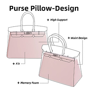 DGAZ Purse Pillow Shaper Insert,Luxury Handbag Tote Shapers, Memory Foam- Fits Birkin 25/30/35/40 Bag (Pink, BK25)