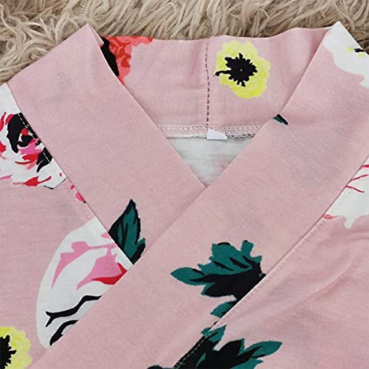 QTECLOR Mommy Robe with Swaddle Set Girls Robe, Maternity Robe for New Moms Gift Hospital Labor Delivery Nursing Loungewear