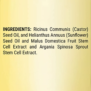 Majestic Pure Castor Oil Eyelash Serum - with Apple & Argan Stem Cells - Eyelash Growth Serum for longer thicker Eyelashes, Eyebrows & Hair - Free Set of Mascara Brush & Eyeliner Applicator - 1 fl oz