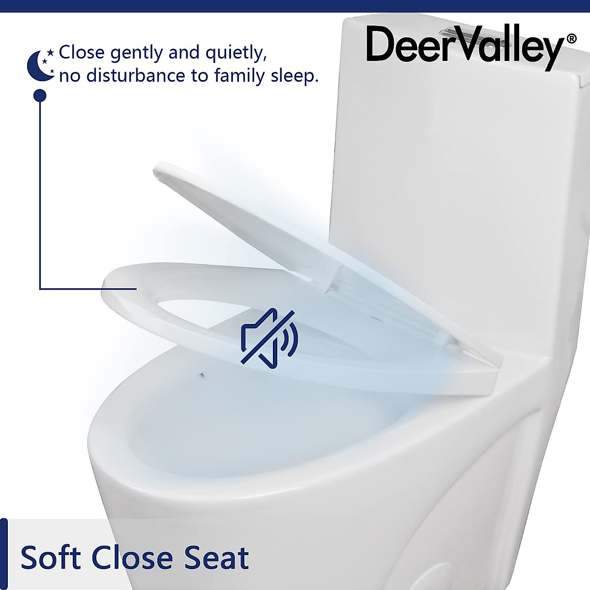 DeerValley Elongated One Piece Toilet with Comfortable Chair Seat Height 17", Dual Power Flush Toilet 1.1/1.6 GPF and 12'' Rough-In Toilet Bowl DV-1F52102