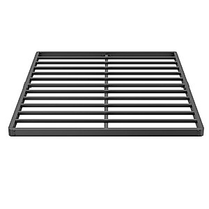 Woozuro 2 Inch Queen Bunkie-Board Only, Low Metal Box-Spring Frame with Steel Slats, Quick Lock Bed-Slat Replacement, Noise Free Mattress Surpoort Base, Upholstered Bed Frame Accessories, Black