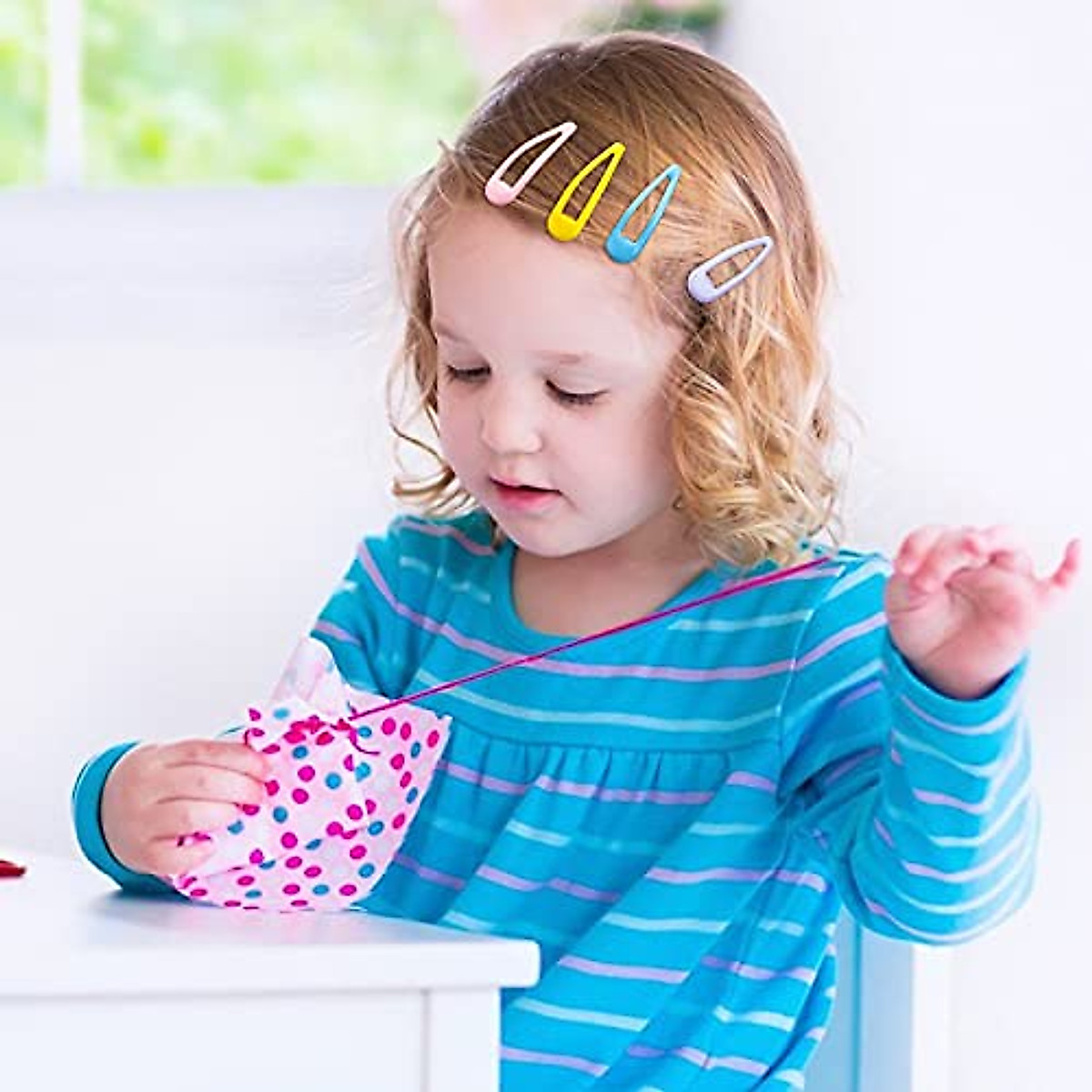 60Pcs Snap Hair Clips for Girls, Gingbiss 2 inch Silicone Coating Colorful Metal Hair Barrettes with Storage Case for Women Girls Kids, No Slip Hair Accessories for Hair, 10 Assorted Colors