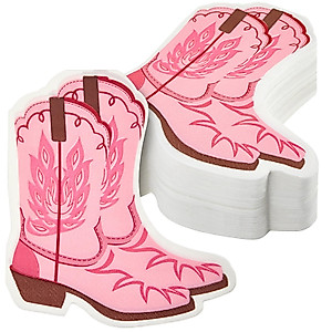 Henoyso 100 Pcs Cowgirl Napkins Western Napkins Cowgirl Baby Shower Decorations Western Party Napkin Cowgirl Boot Napkins for Cowgirl Party Supplies Birthday Dinner Table Decor