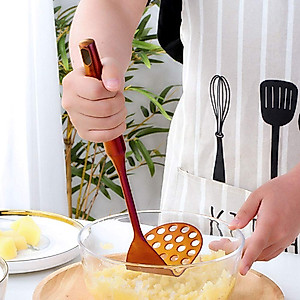 7pc Stainless Steel Kitchen Utensils Chopsticks Tube Soup Ladle Colander Set Gold Cooking Tool Set Egg Stirrer Kitchenware Set (Style 2)