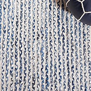 Safavieh Braided Collection Area Rug - 5' x 8', Blue & Ivory, Handmade Farmhouse Cotton, Ideal for High Traffic Areas in Living Room, Bedroom (BRD260M)