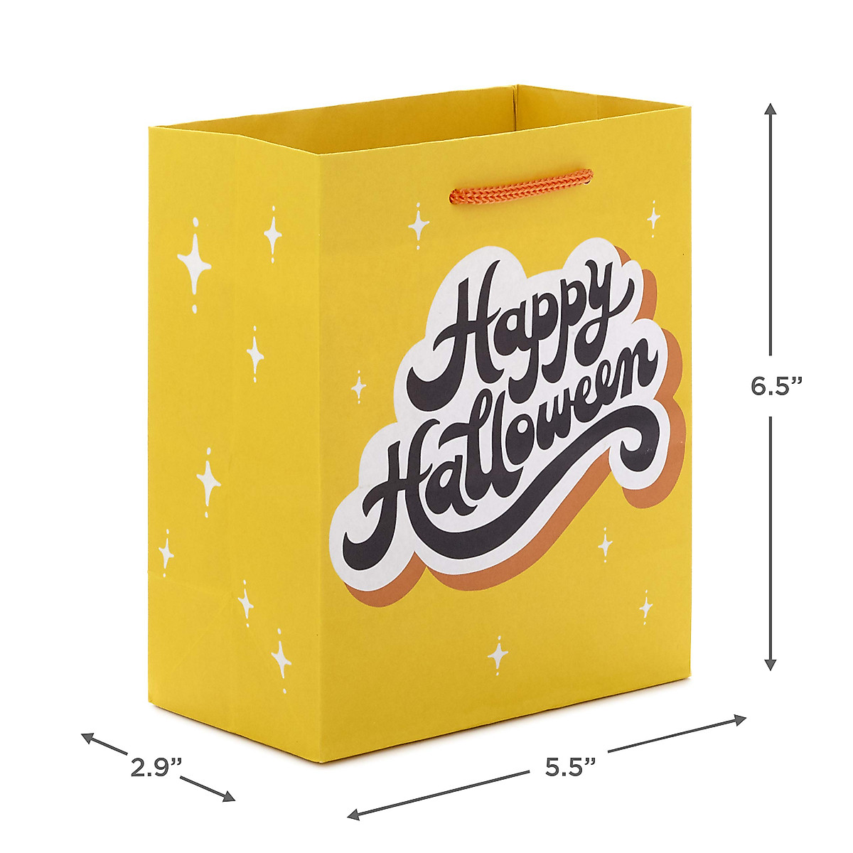 Hallmark Halloween Bag Bundle (8 Small 6" Gift Bags, 4 Designs: Owl, Ghost, Candy Corn Rainbow, "Happy Halloween") for Gift Cards, Classroom Parties, Trick or Treating, Kids Gifts, Fall Party Favors