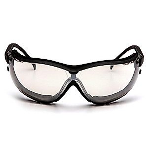 Pyramex V2G Safety Glasses, Black Frame/Indoor-Outdoor Mirror Anti-Fog Lens