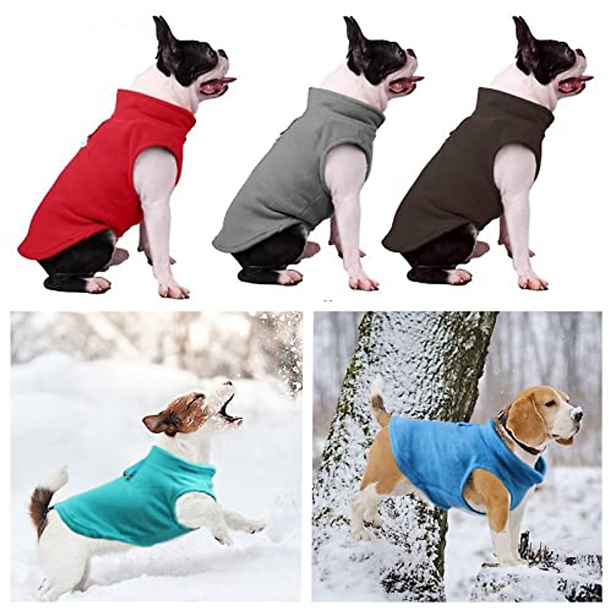 Dog Fleece Sweater for Dog Vest for Winter Dog Winter Clothes Dog Fleece Jacket French Bulldog Clothes Dog Sweater for Small Medium Large Dogs (Small, Purple)