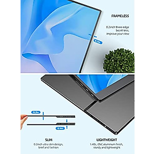 UPERFECT Portable Monitor 15.6 inch QLED Q1 1080P USB C Second Monitor Mini HDMI Travel Monitor 100% DCI-P3 10 Bit 500 Nits w/Smart Cover & Speakers, External Monitor for Laptop PC Phone PS4