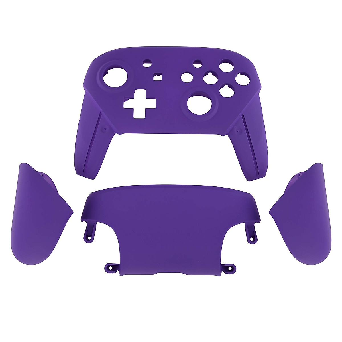eXtremeRate Purple Faceplate Backplate Handles for Nintendo Switch Pro Controller, Soft Touch DIY Replacement Grip Housing Shell Cover for Nintendo Switch Pro - Controller NOT Included