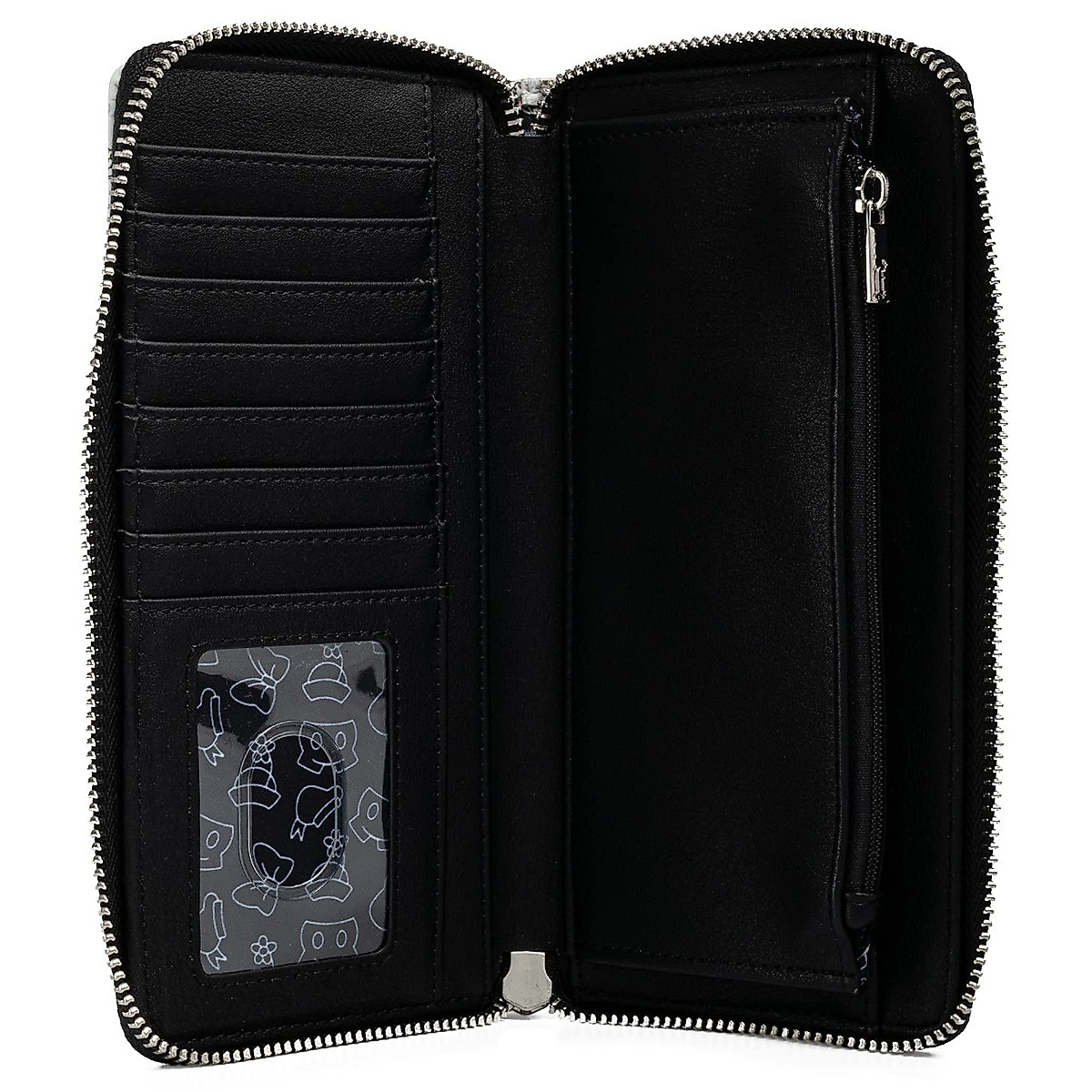 Loungefly Disney Wallet Mickey Minnie Mouse Daisy Donald Duck Zip Clutch White Saffiano Faux Leather